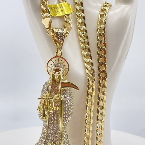 Accessories | The Grim Reaper And Chain Gold Plated 14k | Poshmark